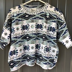 Vintage | Tops | Vintage Aztec Bedazzled Crop Tee | Poshmark